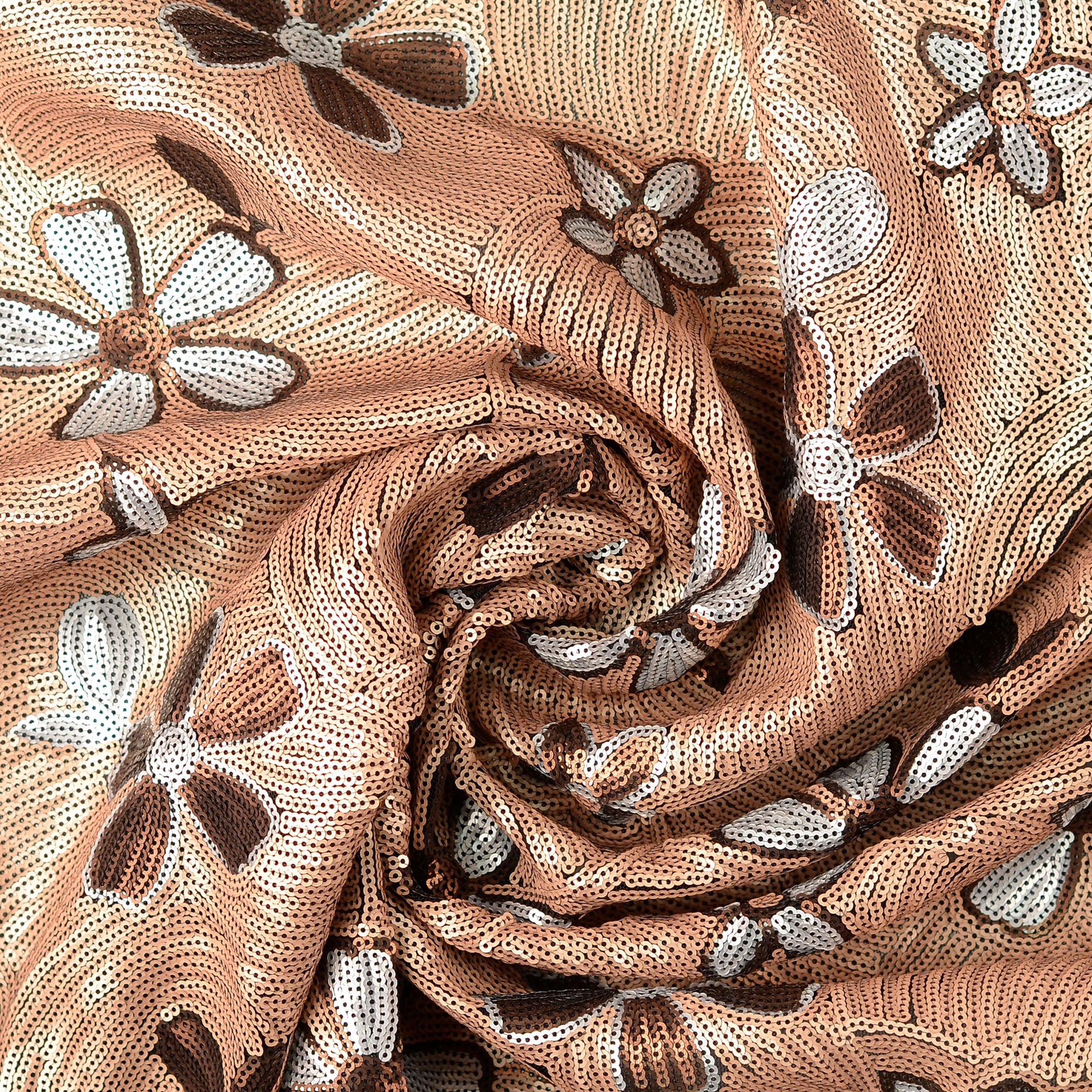 Tulle fabric Flowers Beige | Wholesale fabrics | Hemmers Itex