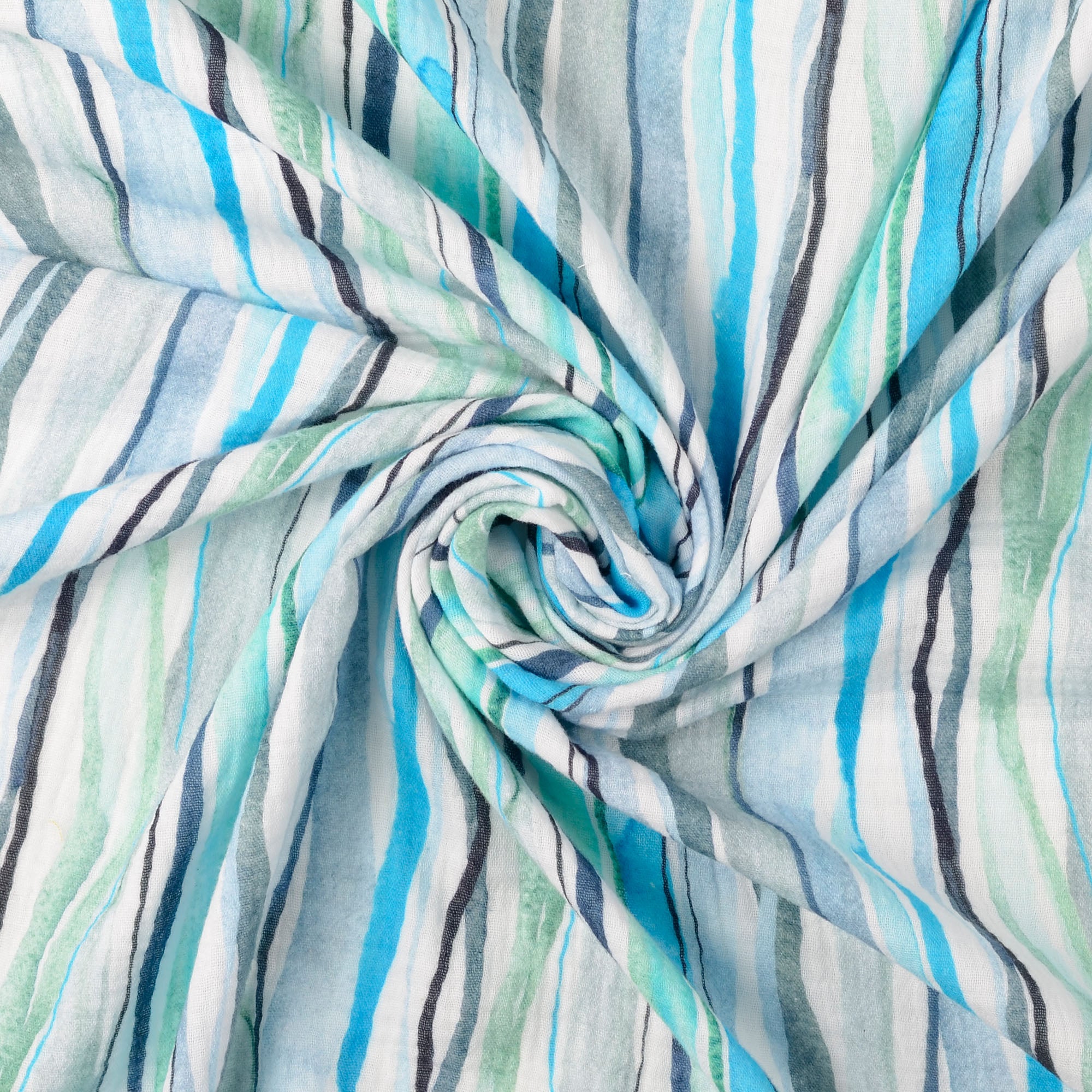 Muslin fabric Stripes Light Blue | Wholesale fabrics | Hemmers Itex
