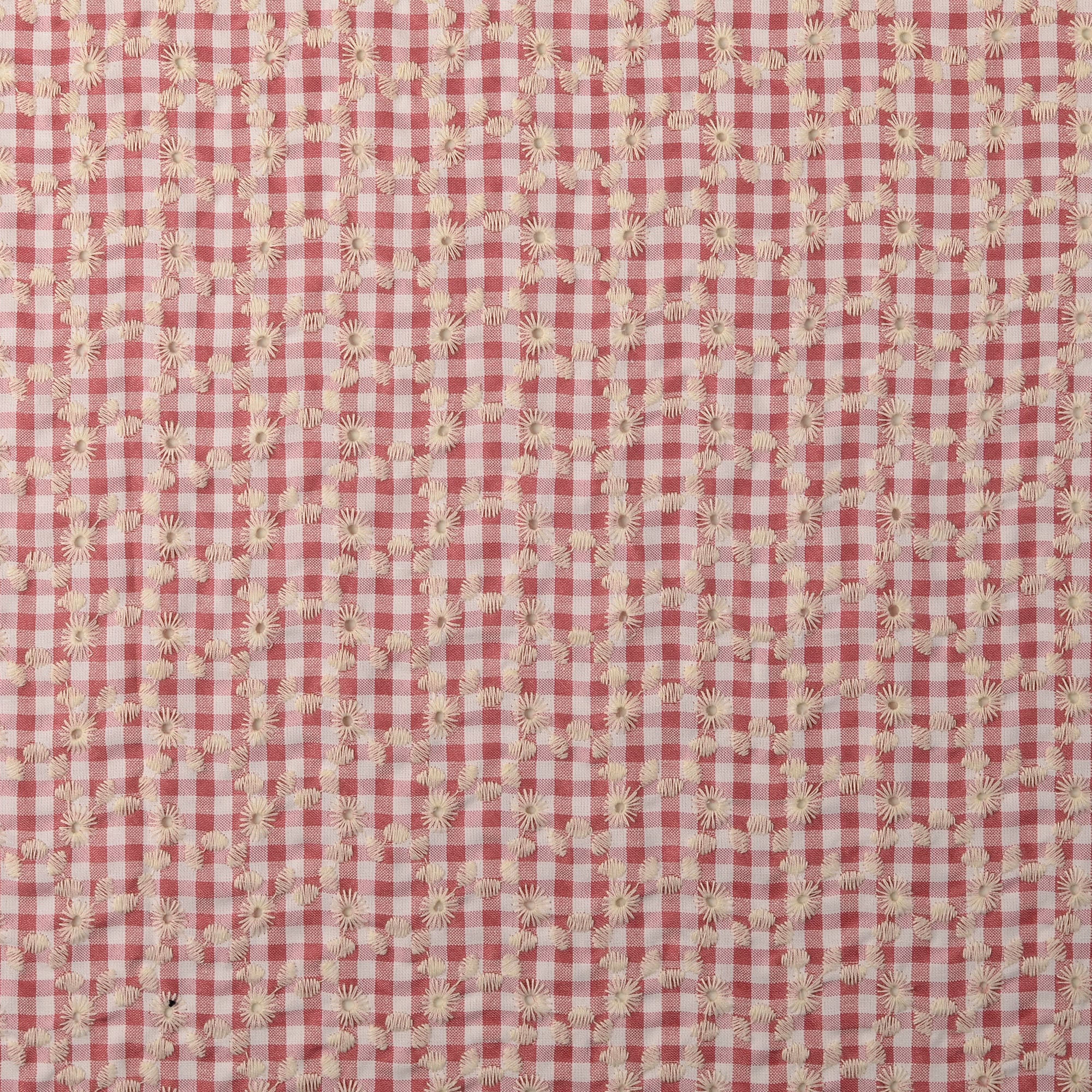 Spitze Stoff Karo's Rot | Stoff Großhandel | Hemmers Itex