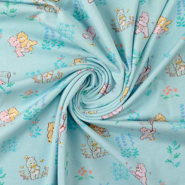 Baumwoll-Jersey Stoff Glücksbärchen türkis | Stoff Großhandel | Hemmers ...